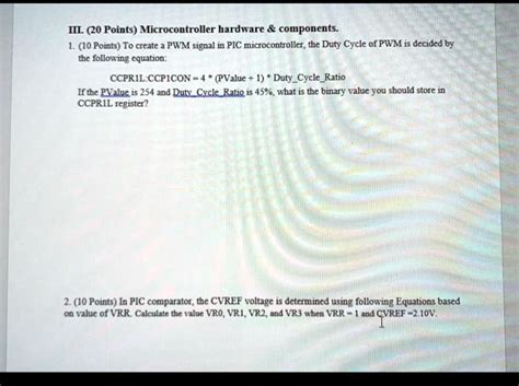 SOLVED III Points Microcontroller Hardware Components IO Points To Create A PWM Signal
