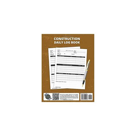 Buy Construction Daily Log Book Complete Jobsite Project Management Report Superintendent