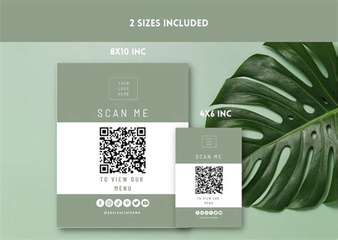 Scan To View Our Menu Sign Menu QR Code Sign Modern Menu QR Code Scan To Order Green