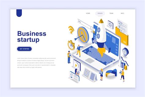 Premium Vector Business Startup Modern Flat Design Isometric Concept