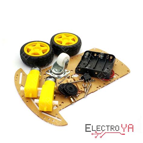 Kit De Chasis Para Coche Robot 2wd Electroya Robótica Y Electrónica