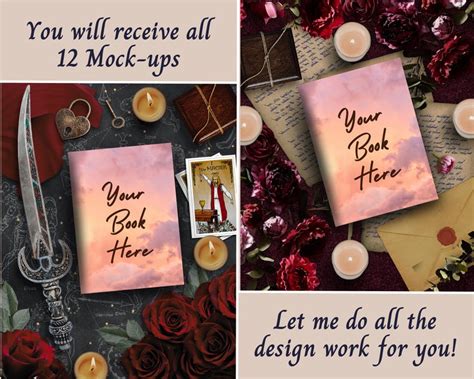 Dark Romance Rectangle Book Mockup Bundle Moody Bookstagram Writer