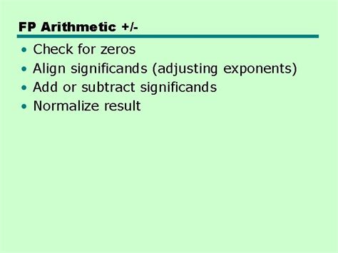 Unit 1 Chapter 9 Computer Arithmetic Arithmetic Logic