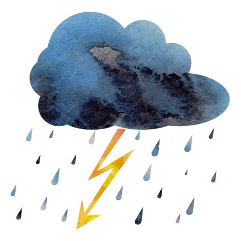 Premium Vector A Cloud With Lightning Strikes Or Thunderclaps Cute Weather Icon With Thunderstorm