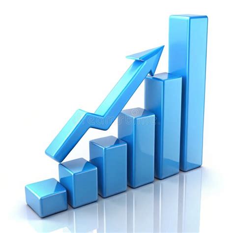 Bar Chart With Blue Arrow 3d Icon Stock Illustration Illustration Of