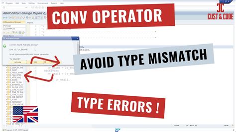 Conv Operator Type Mismatch Error Avoid In Abap 740 English Youtube