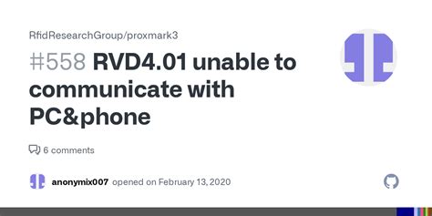rvd4 01 unable to communicate with pcandphone · issue 558
