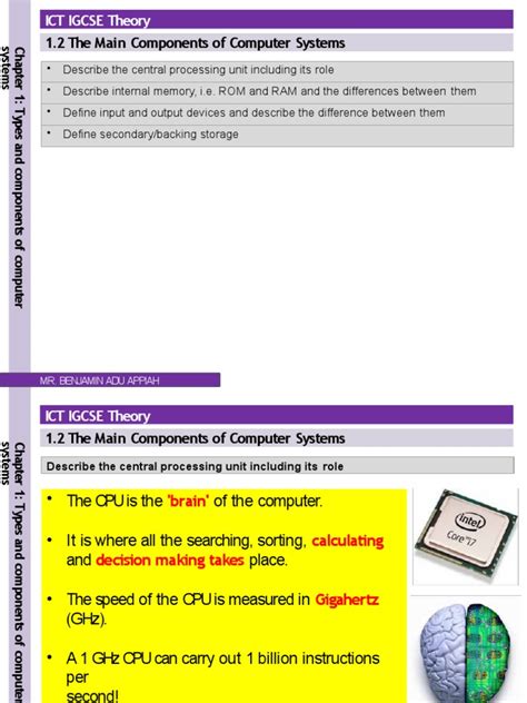 Exploring the Main Components of a Computer System: CPU, Memory, Input/Output Devices | PDF ...