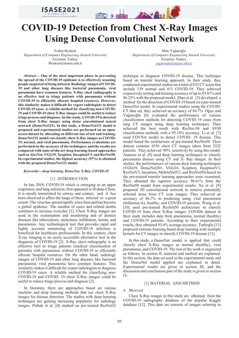 Pdf Covid Detection From Chest X Ray Images Using Dense Convolutional Network