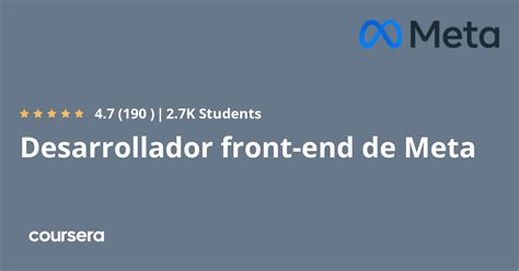 Desarrollador Front End De Meta Professional Certificate Coursera
