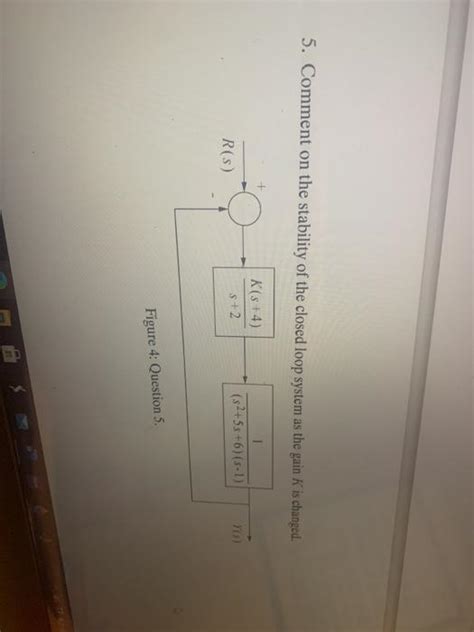 Solved 5 Comment On The Stability Of The Closed Loop System Chegg Com
