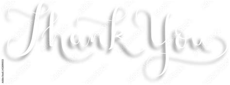 Thank You White Brush Calligraphy Banner With Drop Shadow On