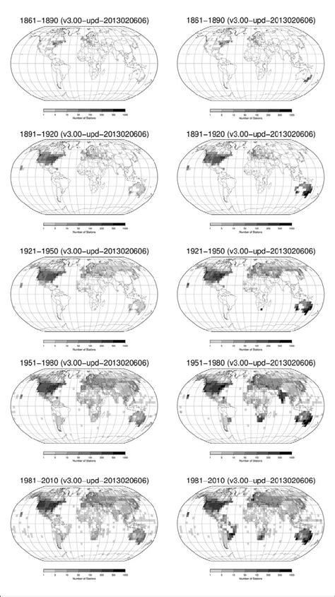 Maps Showing Temporal Evolution 1861 2010 Of The Station Network