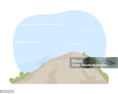 산 피크 2d 벡터 분리 일러스트 레이 션 개념에 대한 스톡 벡터 아트 및 기타 이미지 개념 골인 관광 Istock