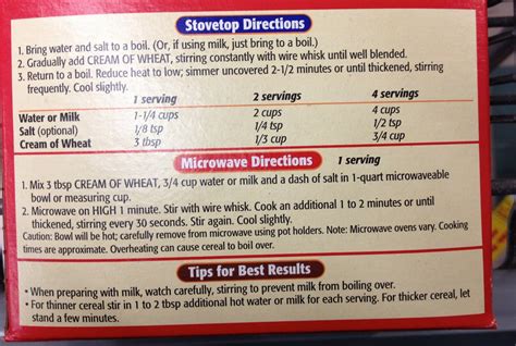 Cream Of Wheat Directions Delicious Cream Of Wheat Recipe Wzft