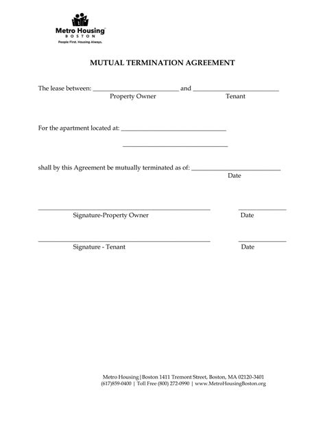 Mutual Termination Of Lease Agreement Template Prntbl