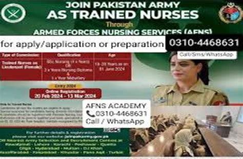 Afns Admission 2025 Pak Army Nursing Admission