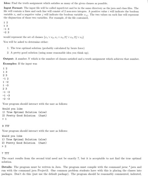 Solved Idea Find The Truth Assignment Which Satisfies As