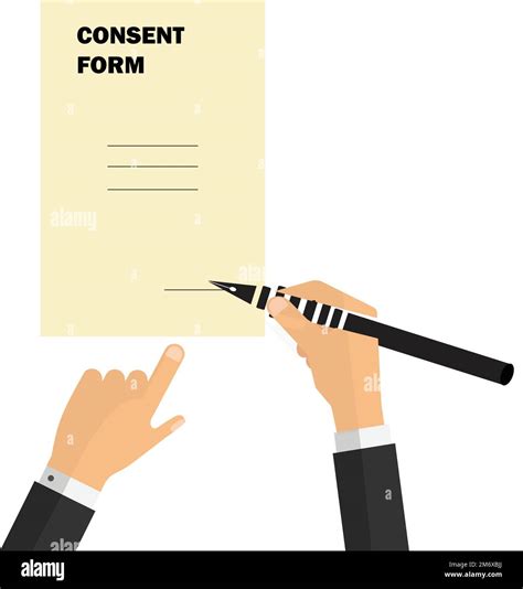 Hands Of A Person Signing A Consent Form Stock Vector Image And Art Alamy