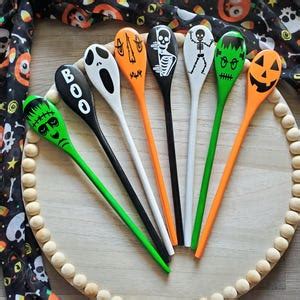 Halloween Wooden Spoon Characters Etsy
