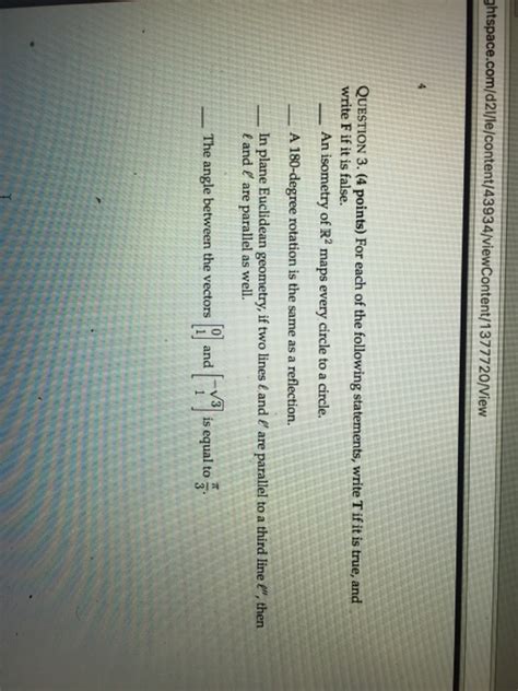 solved for each of the following statements write t if it