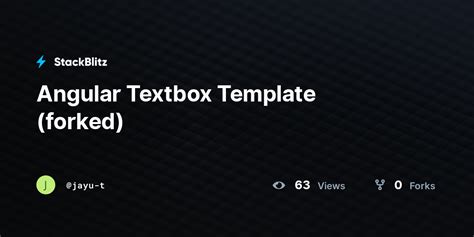 Angular Textbox Template Forked Stackblitz