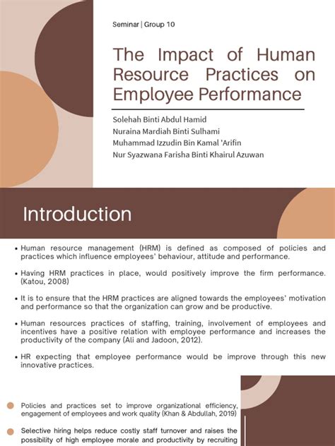 The Impact Of Human Resource Practices On Employee Performance Pdf Human Resource Management