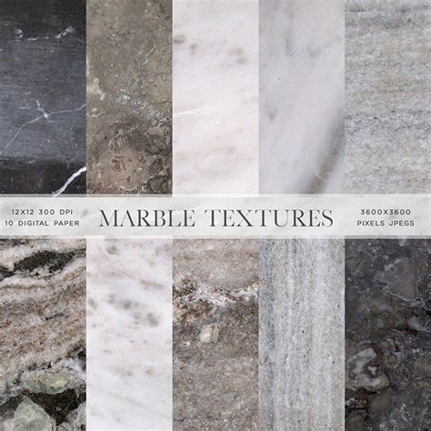 10 Marble Textures Backgrounds Digital Paper White Marble Light Grey