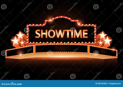 Brightly Theater Glowing Retro Cinema Neon Sign Stock Vector