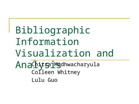 Ppt Bibliographic Information Visualization And Analysis Dokumen Tips