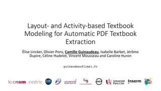 Layout And Activity Based Textbook Modeling For Automatic PDF Textbook Extraction PDF Web