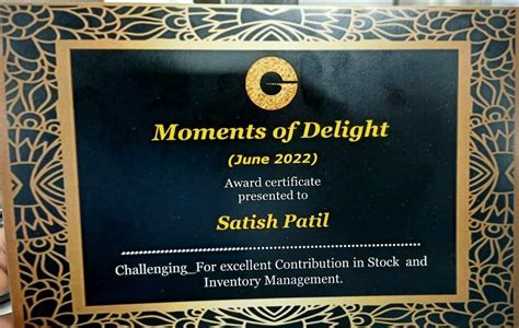 Satish Patil On Linkedin Rewarded Moment Of Delight For Achieve