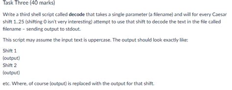 Solved Task One Marks Write A Shell Script Called Chegg