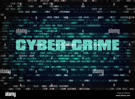 Text Cyber Crime Written Over Unreadable Encrypted Code Stock Photo Alamy