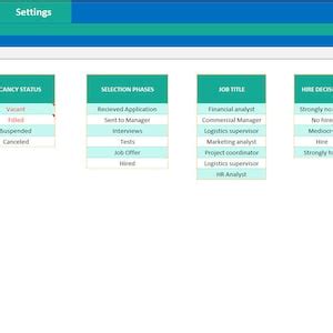Recruitment Tracker Excel Template HR Template Hiring Etsy