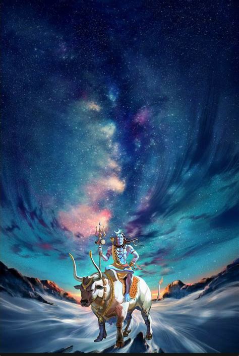 Lord Shiva on Nandi in Mount Kailash in creative art painting ...