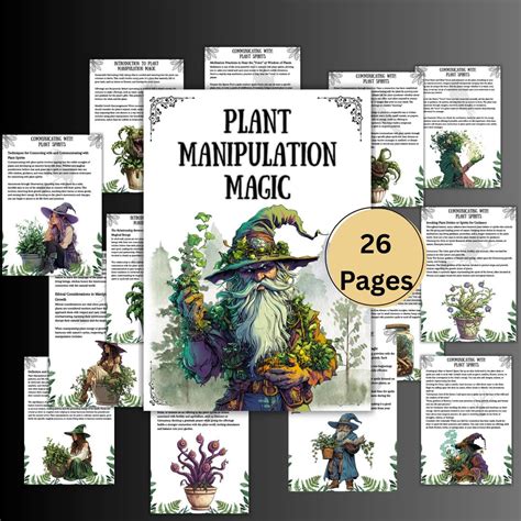 Plant Manipulation Magic Grimoire Pages Printable Wicca Book Of