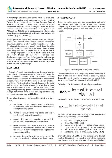 Driver Drowsiness And Alert System Using Image Processing And Iot Pdf Eye And Vision