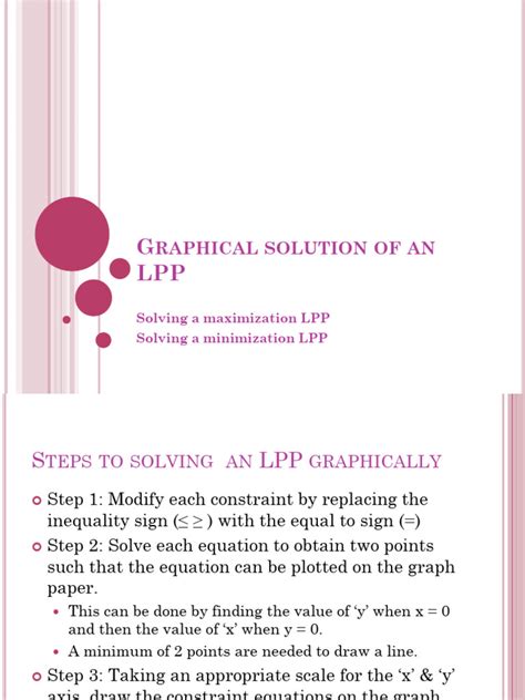 Lecture 2 Solving A Lpp Graphically Pdf Mathematical Optimization
