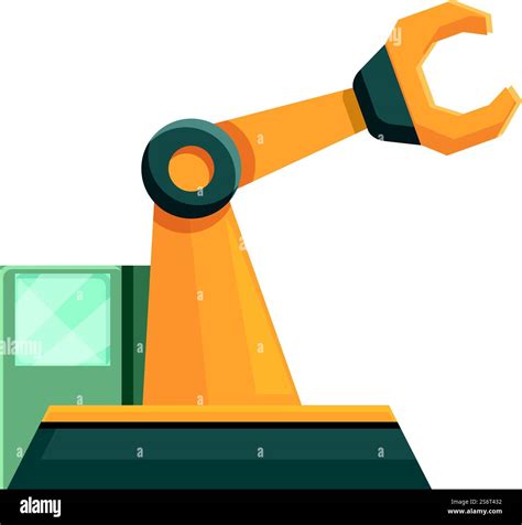 Industrial Cnc Icon Cartoon Vector Machine Equipment Industry Factory