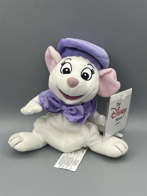 Disney Store The Rescuers Bianca White Mouse Plush Bean Bag 8” Soft Toy
