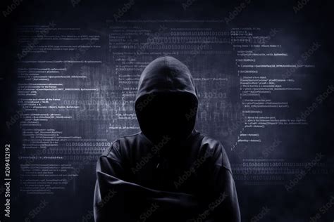 Internet Crime Concept Hacker Working On A Code On Dark Digital