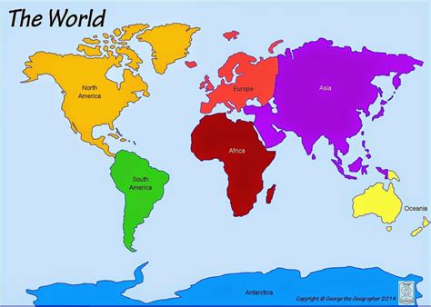 10 Beautiful 7 Continents Printable Map Printable Map