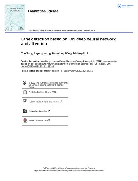 Pdf Lane Detection Based On Ibn Deep Neural Network And Attention