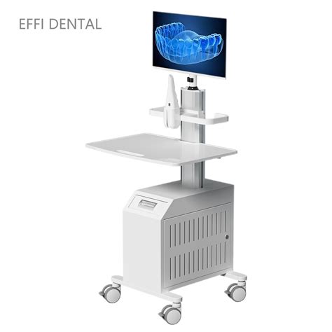 Dental Computer Cart With Scanner Holder And Cpu Stand