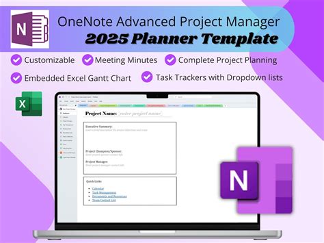 Premium Onenote Project Management Template With Excel Gantt 2025