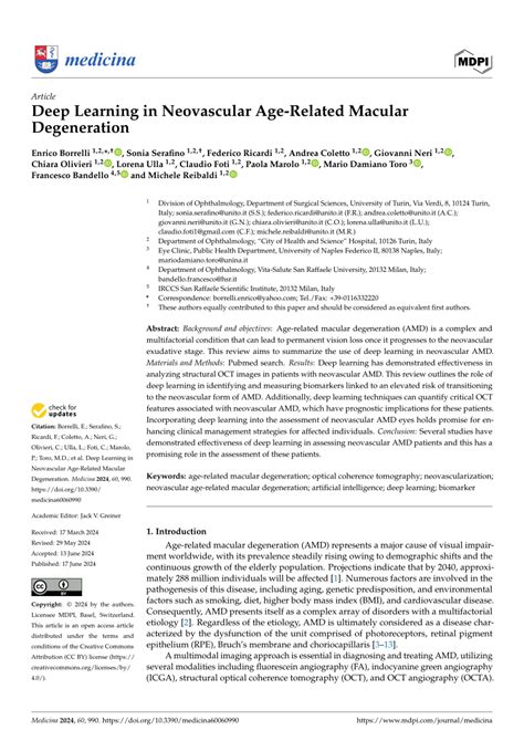 Pdf Deep Learning In Neovascular Age Related Macular Degeneration