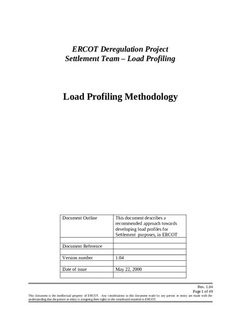 Load Profiling Methodology Doc Template Pdffiller