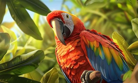 Fun Parrot Animation Premium Ai Generated Image