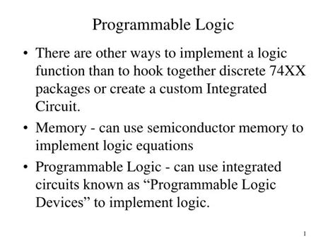 PPT Programmable Logic PowerPoint Presentation Free Download ID